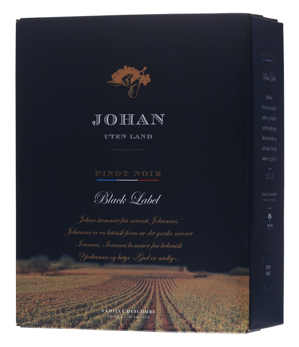 Johan Uten Land Black Label Pinot Noir - Vinmonopolet